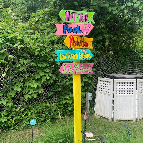 Custom Directional Arrow Signs,personalized Outdoor Destination Sign ...