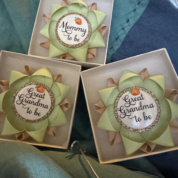 Sage Green Baby Shower Pins, Sage Baby Shower Decorations, Sage Flower ...