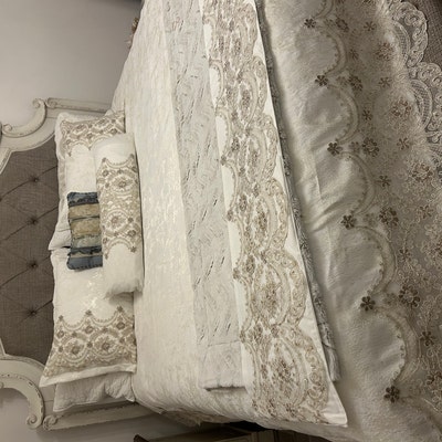 France Lace Pique Set, Cotton 6 Pcs Bedspread Set, Cotton Jacquard Bed ...