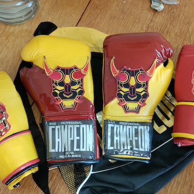 Mecha Oni Mask Embroidered Patch / Neon Red Demon Mask / Japanese ...