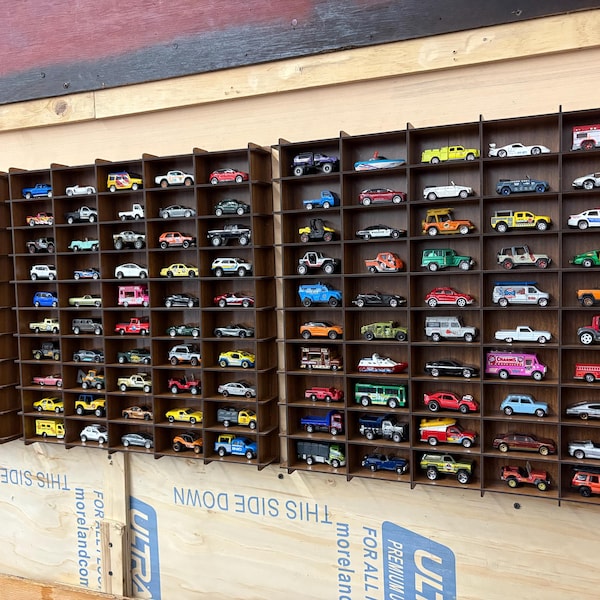 1:64 Toy Car Wall Shelf, Hotwheels, Matchbox Compatible Display Case ...