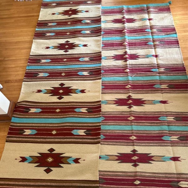 Red and Black Navajo Rug, Navajo Bedroom Rug, Made to Measure Rug ...