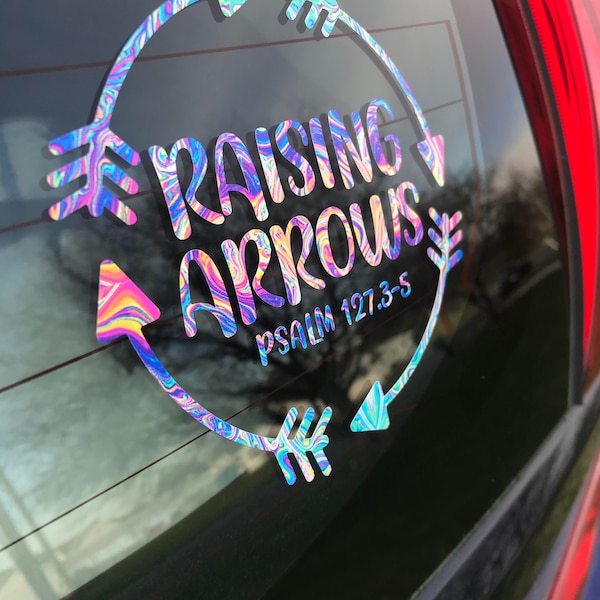 Raising Arrows Decal, Psalm 127, Christian Car Decal, Mom Gift ...