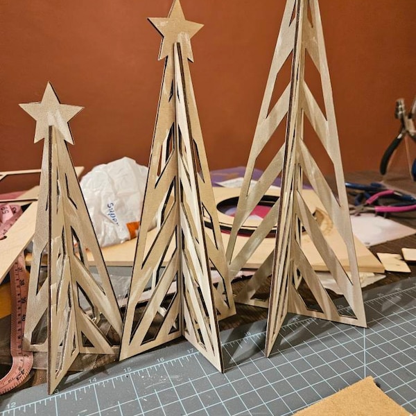 3D Christmas Trees (chevron), Farmhouse Christmas, Rustic Christmas ...