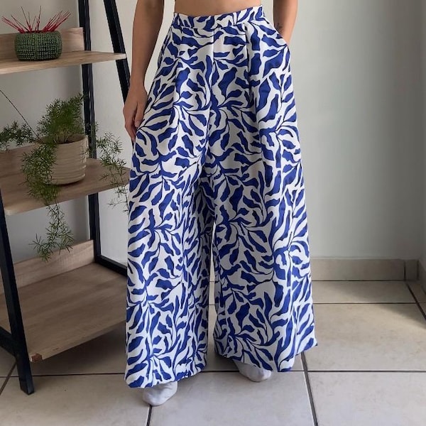 Palazzo Pants PATTERN - Digital Pdf + Video Tutorial, Wide Leg Trousers ...