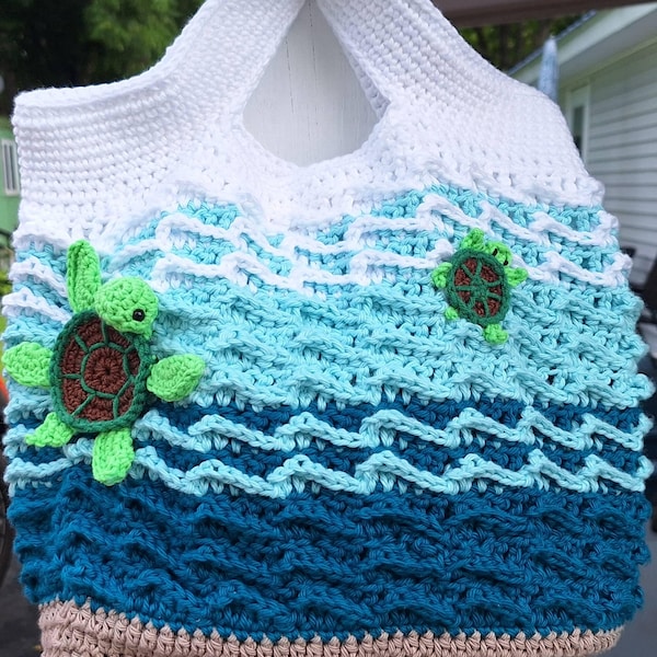 Whispering Waves Crochet Carry Bag Pattern – Beautiful Crochet Purse ...