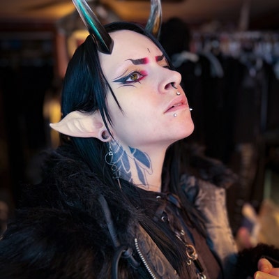 Red Resin Cast Chibi Horns Oni / Demon / Devil / Dragon / Monster Horns ...