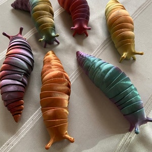 Jumbo Glow in the Dark Slug Fidget Toy Collectors Articulating Slug ...