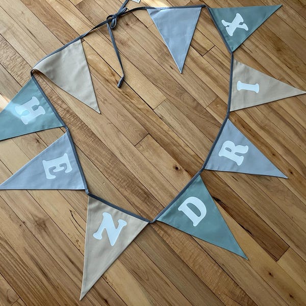 Custom Bunting Banner With Letters, Personalized Pennant Chain, Garland ...