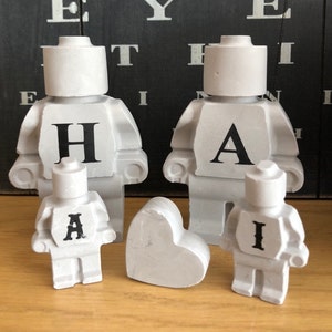 Mini Figures & Lovehearts Personalised with Initials | Etsy