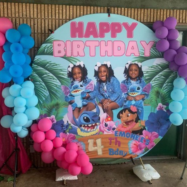 Custom Picture Round Backdrop Birthday Wedding Circle Cover ...