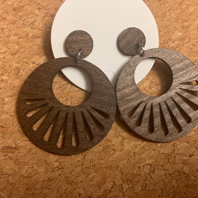 Circle Earring Shapes, Wood, Retro Svg File for Glowforge and Cricut ...