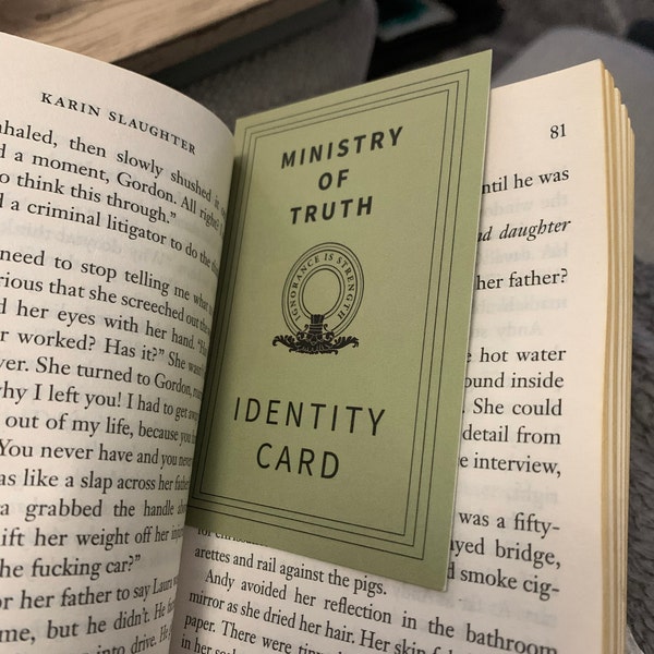 George Orwell's 1984 Bookmark - Winston Smith's Employee ID - Etsy