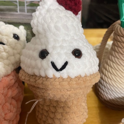 NO-SEW MINI Ice Cream Cone Plush Crochet Pattern Amigurumi - Etsy