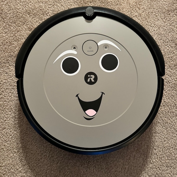 Happy Face Robot Face Decals for Your Robotic Floor Vac, Roomba Braava ...