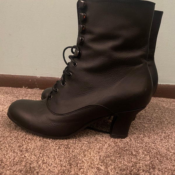 Black Boots , Leather Ankle Boots , Edwardian Boots , Retro Boots ...