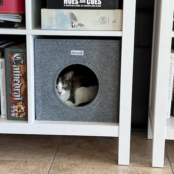 Felt Cat Cave Fits Into Ikea Expedit and Kallax, Cat Cube, Felt Cat Bed ...