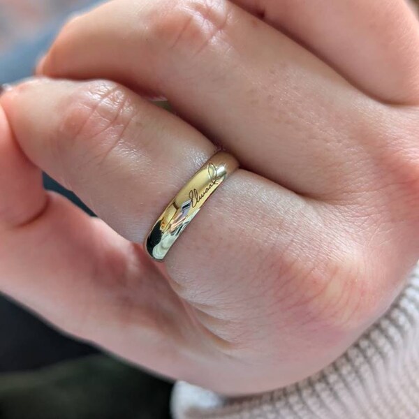 14k Solid Yellow Gold Domed Wedding Band | 2mm - 8mm Gold Ring ...