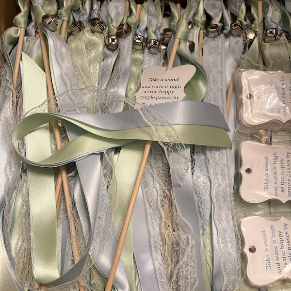 150 Ribbon Wedding Wands Send off Idea Ceremony Exit Ribbon Wedding ...