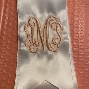 SATIN Monogram Nosegay Ribbon Prom/homecoming/hoco/school Dance - Etsy