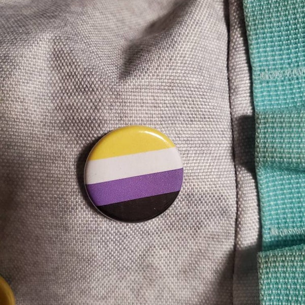 Gender Nonbinary Pride Flag Pin Badge Pinback Button ~ 1" Pin 1.5" Pin ...
