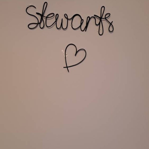 Wire Family Name Sign, Family Name Wall Artwire Typography, Wire Art ...