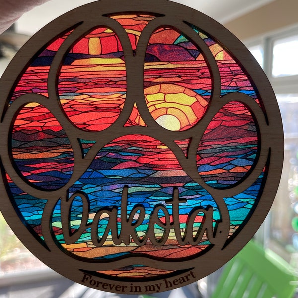 Rainbow Bridge Pet, Sun Catcher, Suncatcher Pet Memorial, Personalized ...