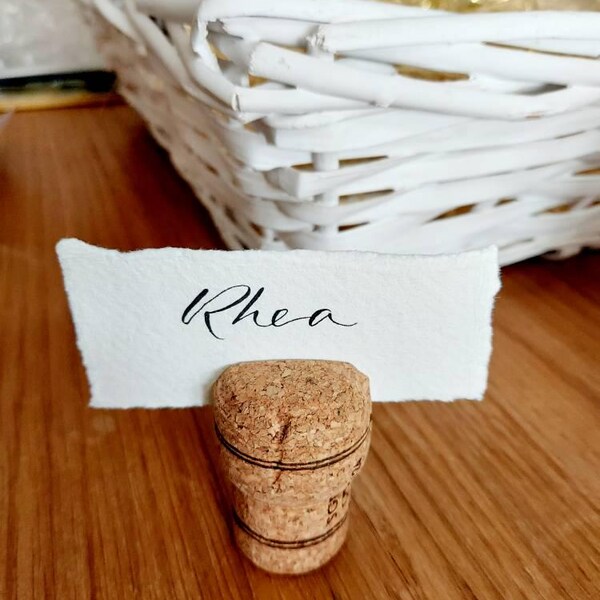 Place Cards on Handmade Paper - Handwritten Calligraphy - Wedding Place ...