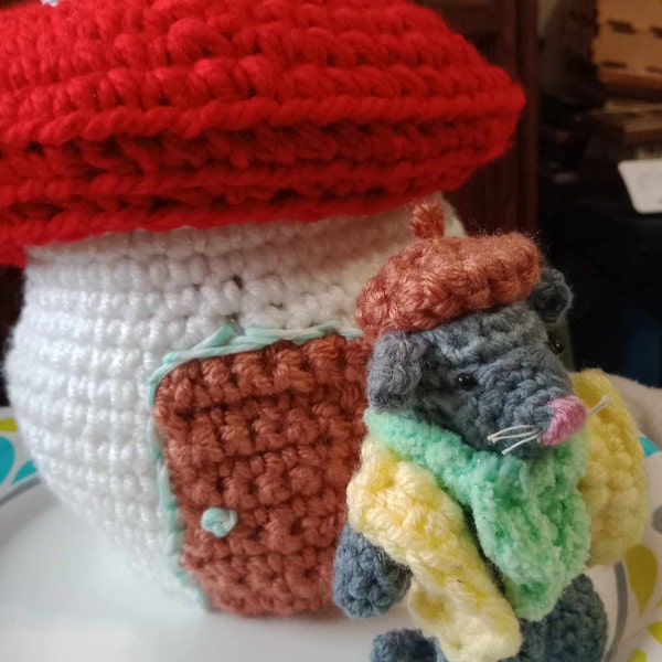 Amigurumi Crochet Mouse With a Mushroom House Pattern Set Digital ...