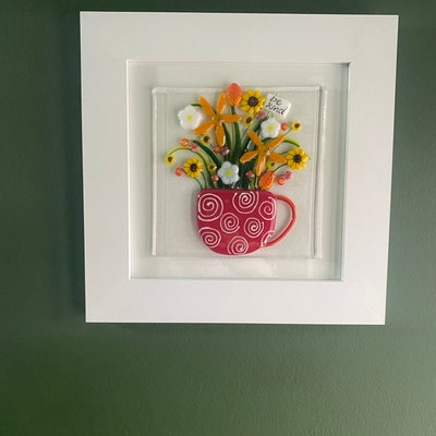 Christmas Tree Fused Glass Decoration With 2 Robins - Etsy UK