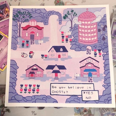 Moth Party Colorful Gouache Giclee Art Print Room Decor - Etsy