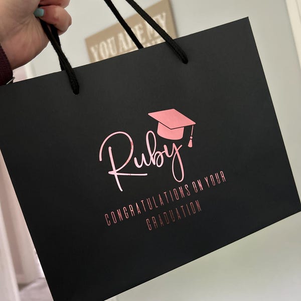 Graduation Personalised Bottle Bags Personalised Gift Bags Graduation ...