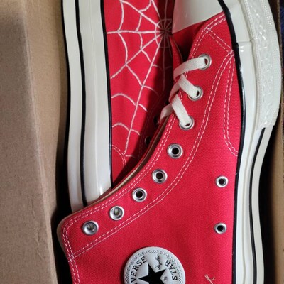 Spider Man Converse Painted Shoes Spider Mask Painting Shoes - Etsy