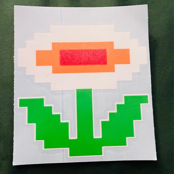 FIRE FLOWER Sprite No. 1 From Super Mario Bros. Vinyl Decal Video Game ...