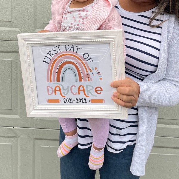 Rainbow First Day of School Sign, Boho First Day of School Chalkboard ...