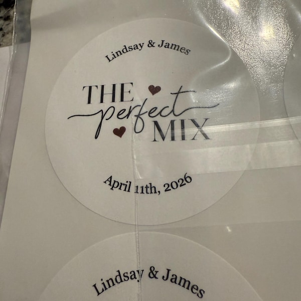 The Perfect Mix Stickers and Bags, Trail Mix Wedding Favors, Edible ...