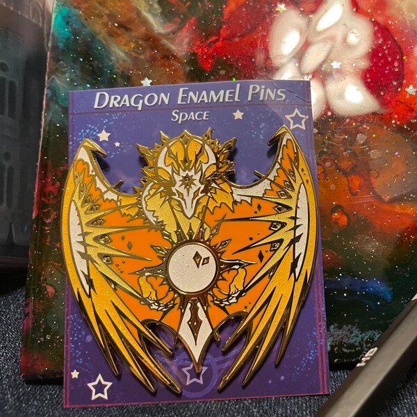 Sun Dragon - Solar Eclipse (black Sun) Dragon Enamel Pin - Etsy