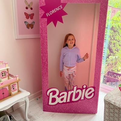 6ft High Life Size Girly GLITTER Barbie Box Signage Selfie Signs Barbie ...