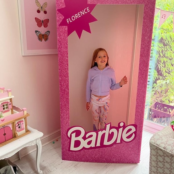 6ft High Life Size Girly GLITTER Barbie Box Signage Selfie Signs Barbie ...