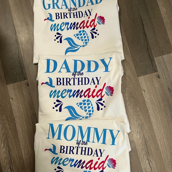 Mermaid Birthday Girl Family Members Bundle, Birthday Girl Svg, Mermaid ...