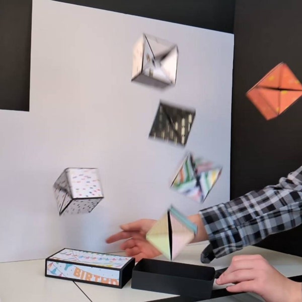 Rectangular Pop up Surprise Gift Box Template SVG, PDF and PNG, Jumping ...