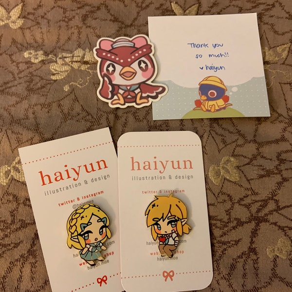 BOTW School Days Zelda & Link Hard Enamel Pins / Legend of Zelda ...