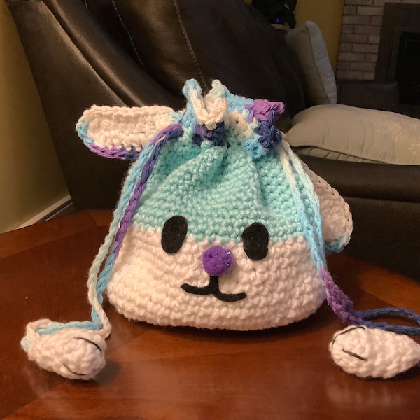 Bunny and Cat Drawstring Pouch Bag Crochet Pattern | 2 in 1 Crochet Pattern - Etsy