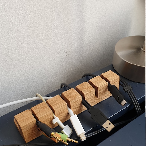 Wooden Cable and Charger Organizer – Cable Management for Power Cords ...