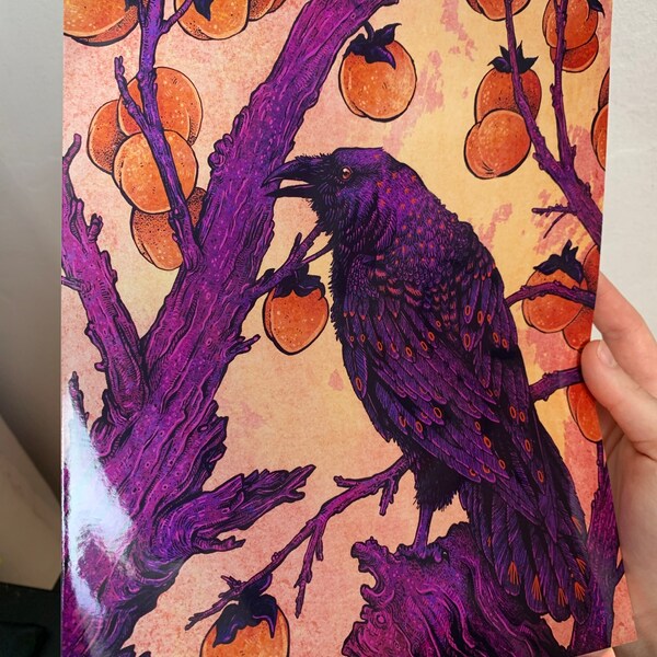 8x10" Raven and Persimmons Metallic Print - Etsy