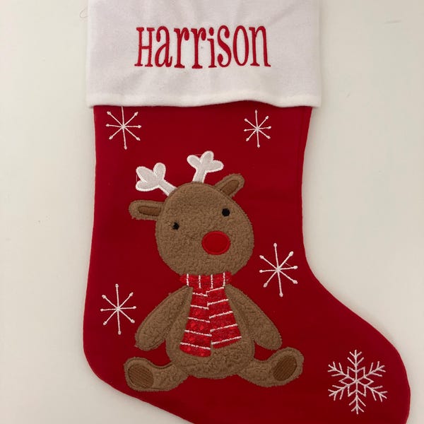 Plush Applique Personalized Stocking | Custom Christmas Stocking ...