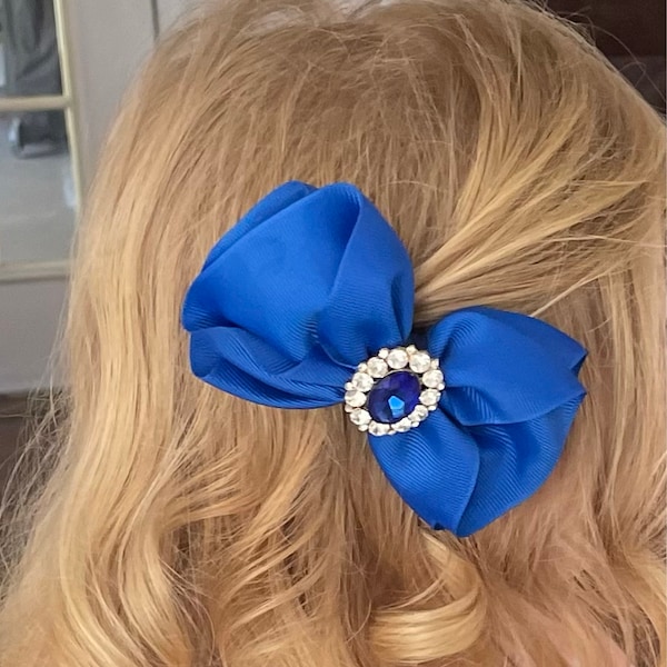 Baby Pink Pageant Hair Bow Fancy Rhinestone Hair Bow Small Light Pink ...