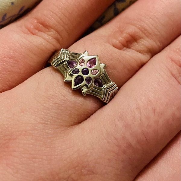 Byleth's Ring Natural Amythest and Pink Sapphire Fire Emblem Three ...