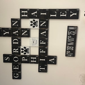 Distressed Black White Scrabble Scrabble Wall Tiles Wall - Etsy Canada