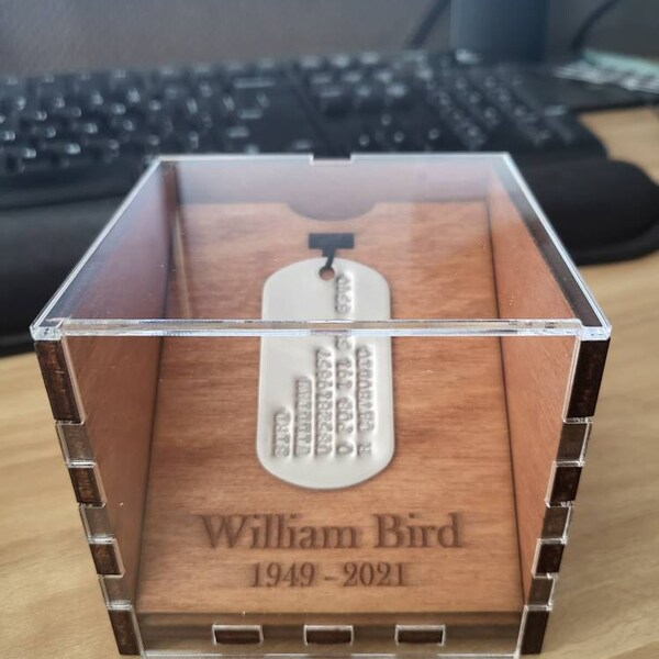Personalized Service Member Dog Tag Display Box - Etsy